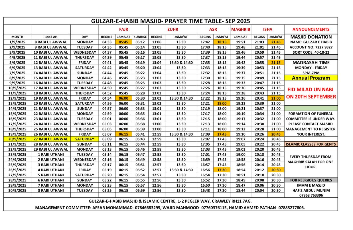 Gulzar-e-Habib Crawley / Crawley Central Mosque